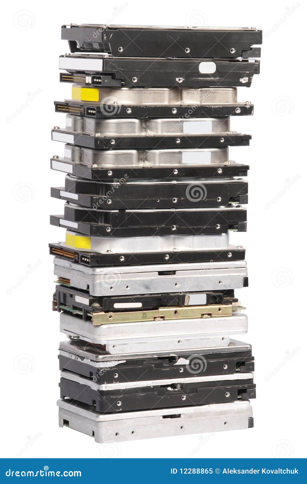 Big stacked Hard drives stock image. Image of disk, harddisc - 12288865