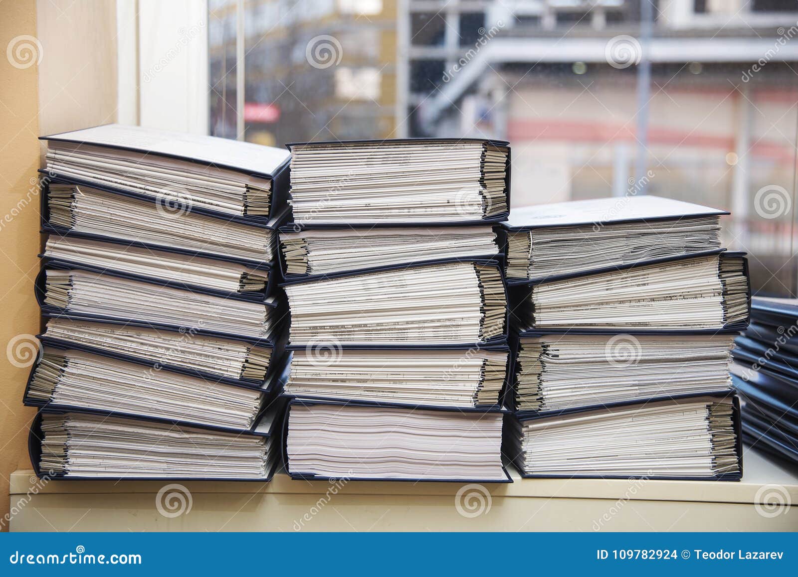 Office document stacks stock photo. Image of finance - 109782924