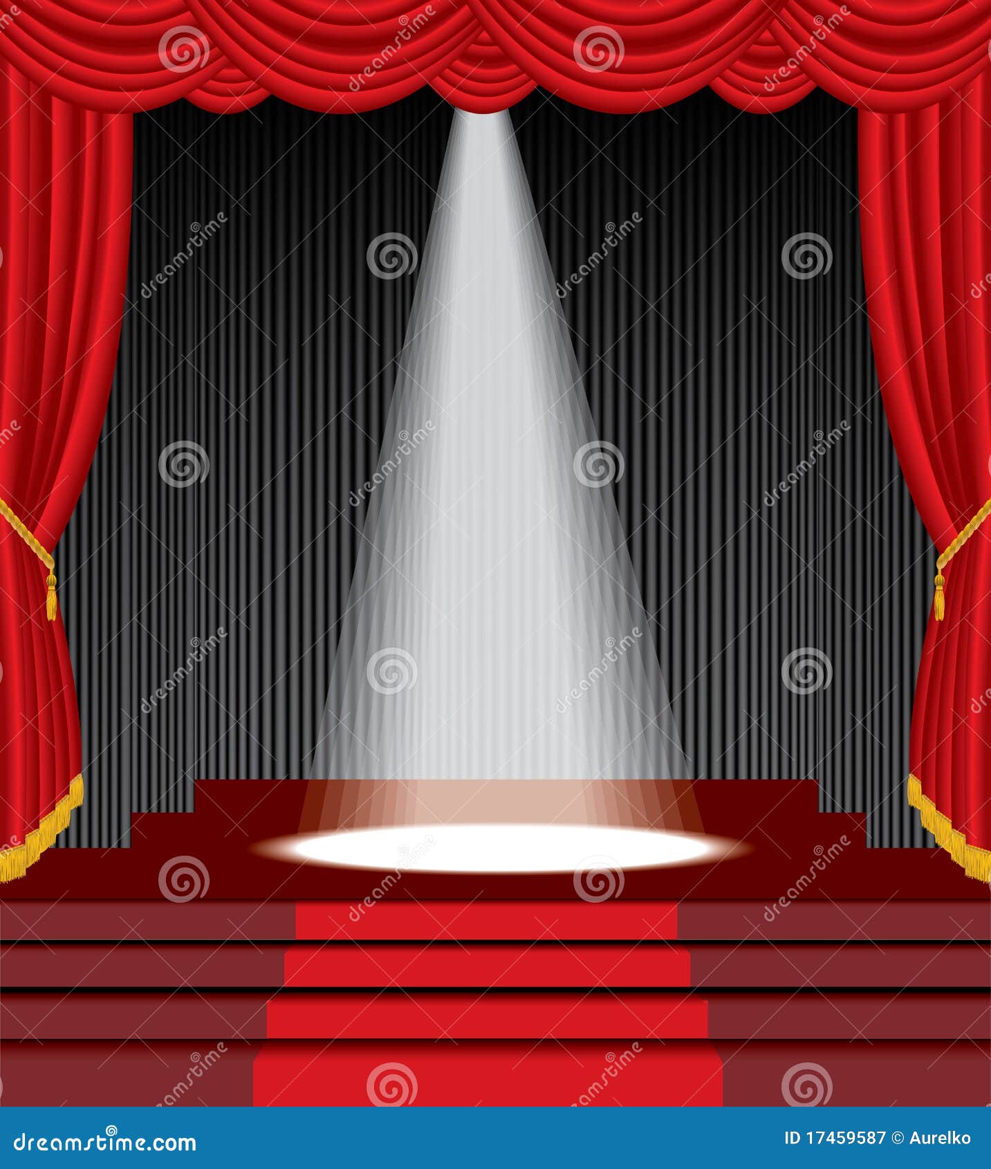 Big stage stock vector. Illustration of broadway, fringe - 17459587