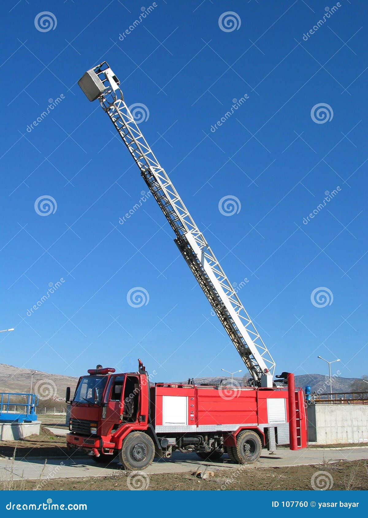 Big stairs in fire truck stock photo. Image of staircase - 107760