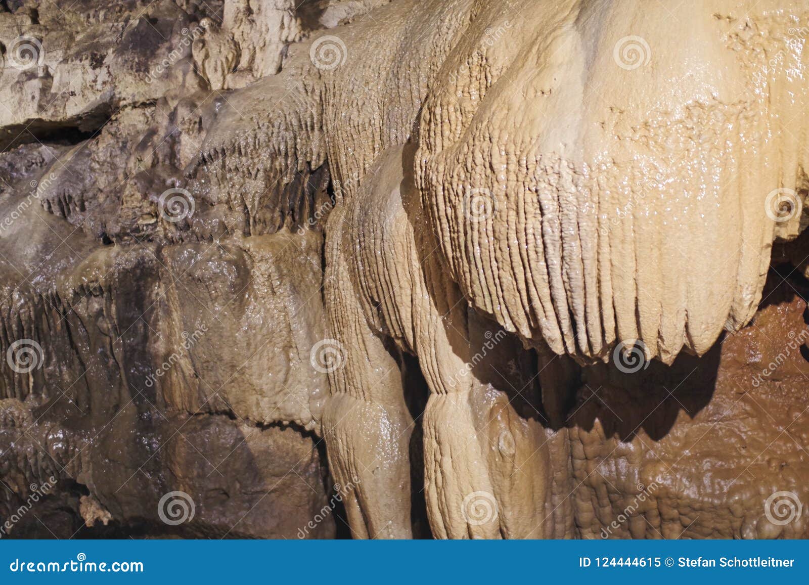 A Big Stalactite is Hanging from the Rock Stock Image - Image of frost ...