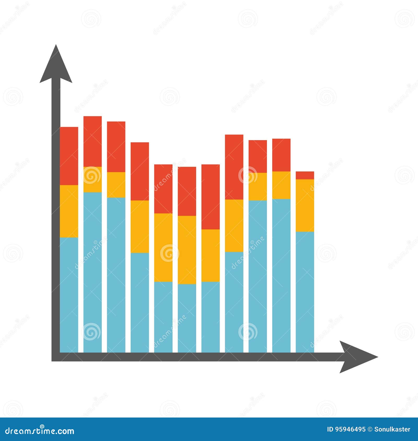 Big Statistics Chart with Colorful Columns Isolated Illustration Stock ...