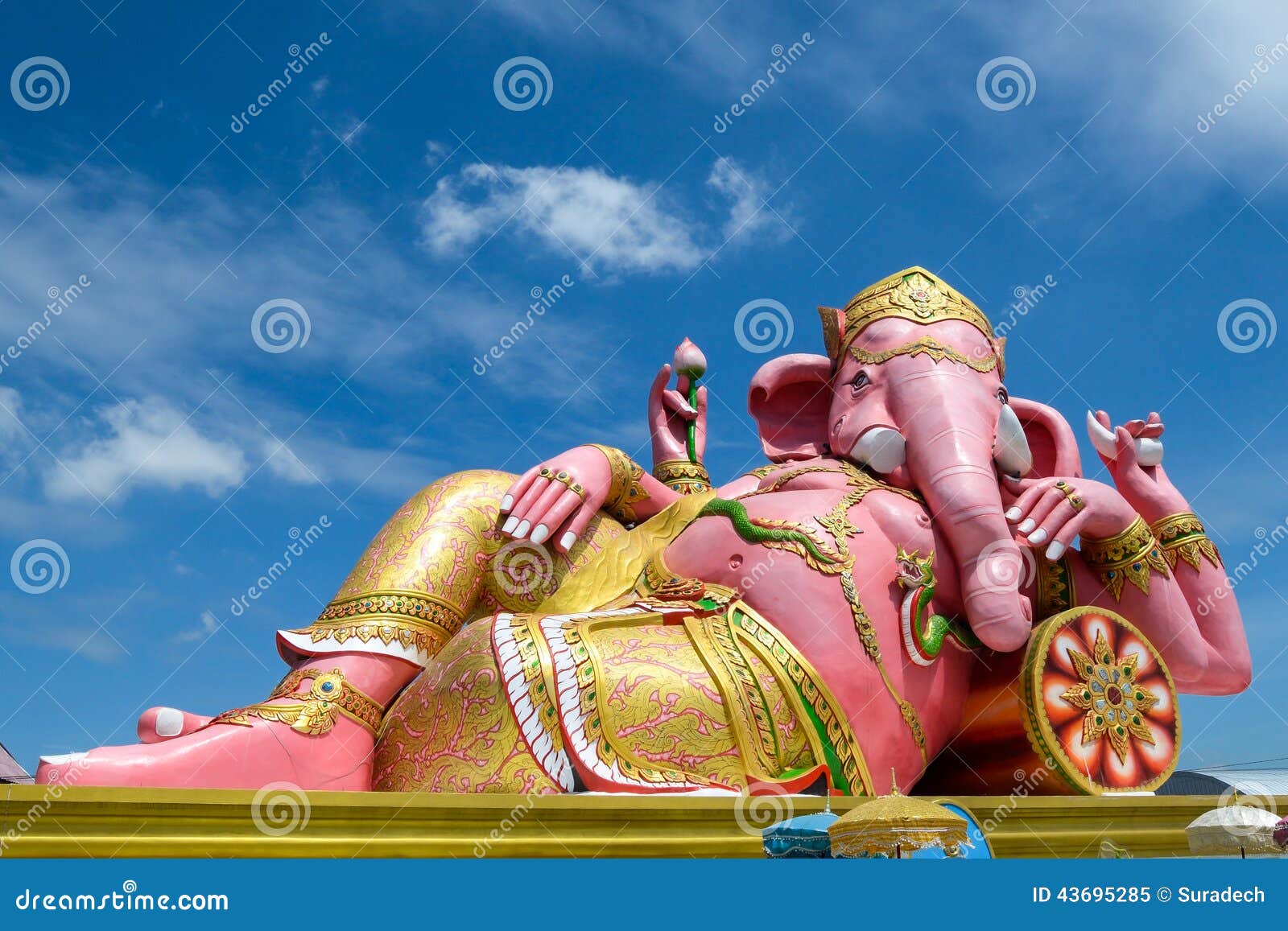 Big statue pink Ganesha stock image. Image of hindu, auspicious - 43695285