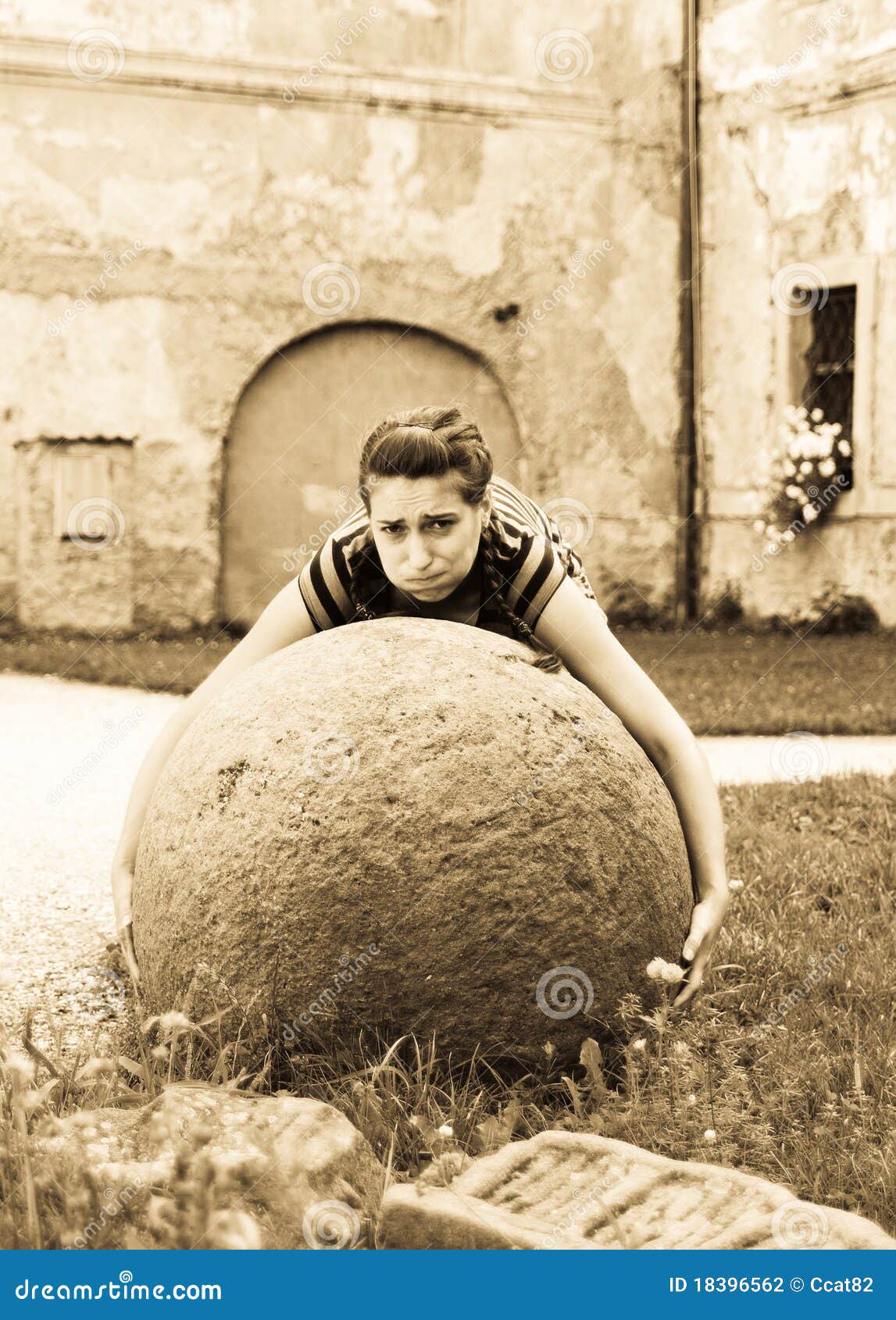 Big stone ball stock photo. Image of lifting, healthy - 18396562