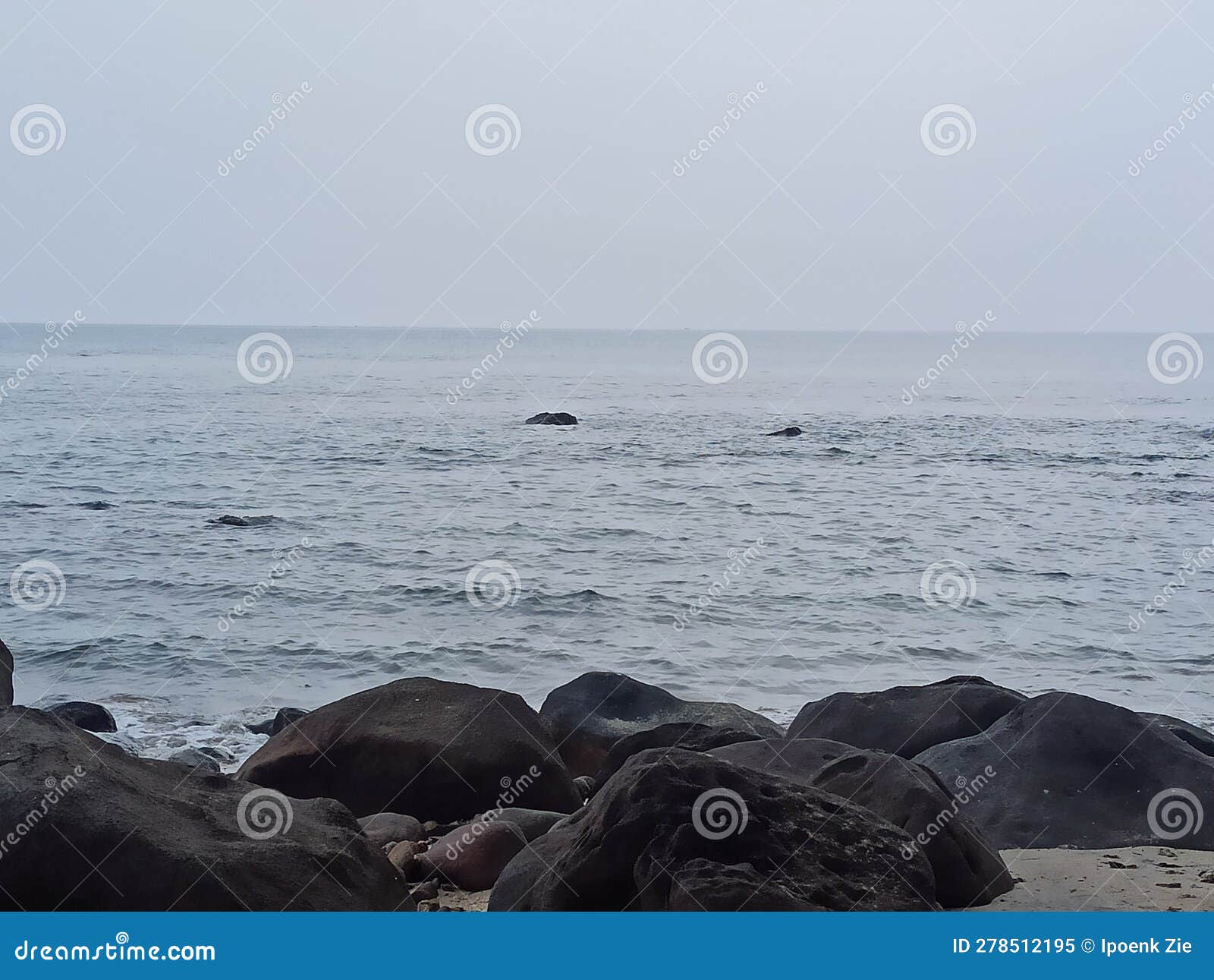 Big Stone in the Beach with Sand Stock Image - Image of sand, wave ...