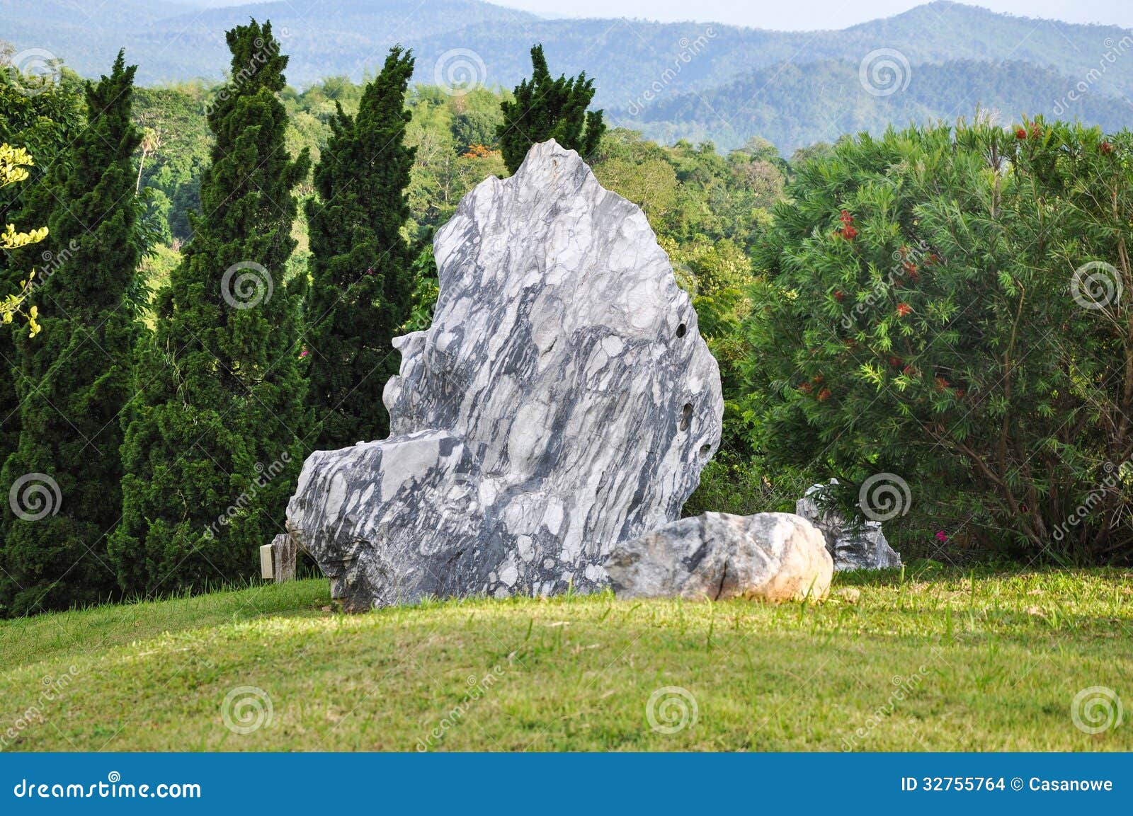 Big Stone Beautiful in the Garden Stock Photo - Image of formal, garden ...