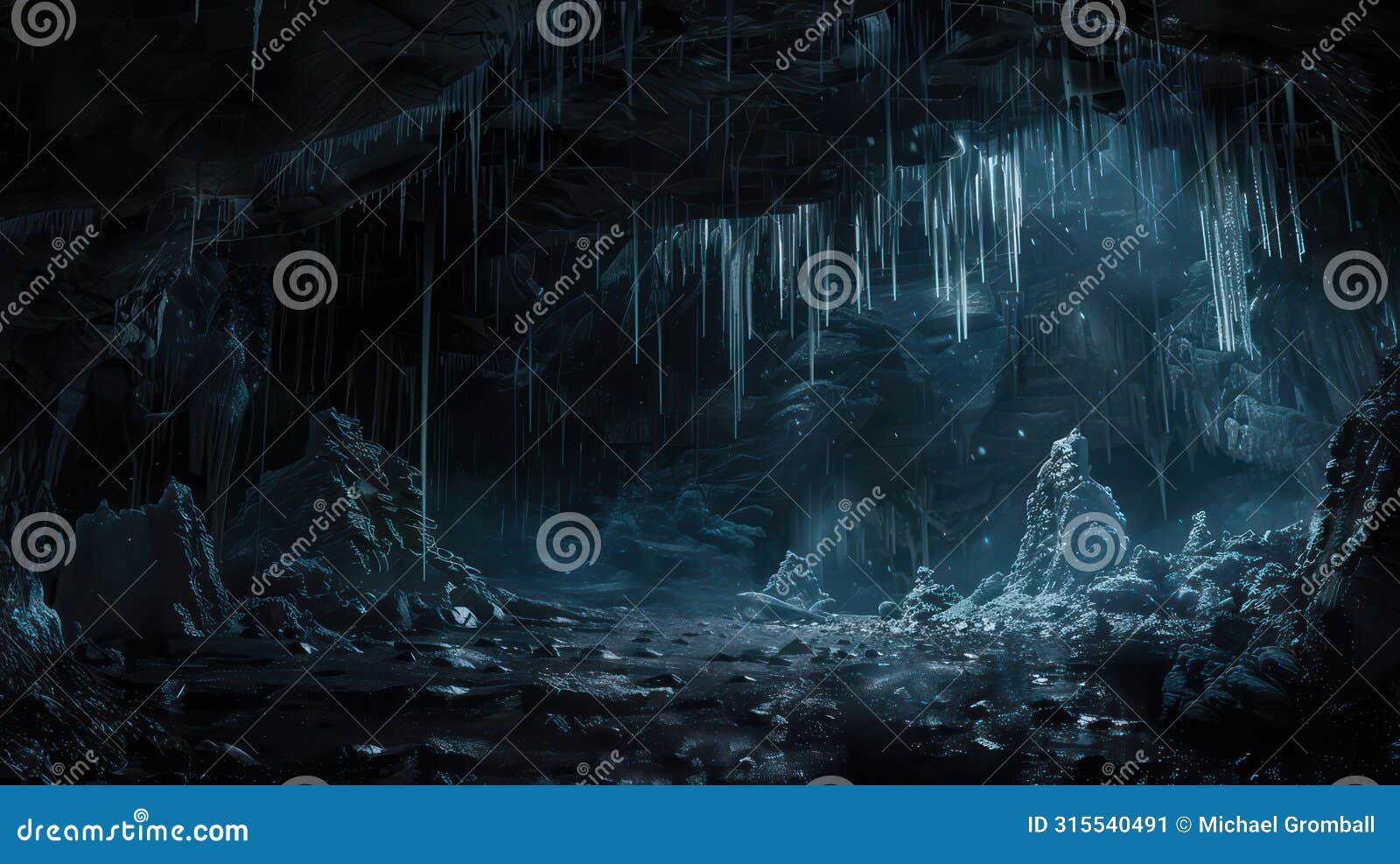 Big Stone Cave with Rocks Created with Generative AI. Natural Landscape ...