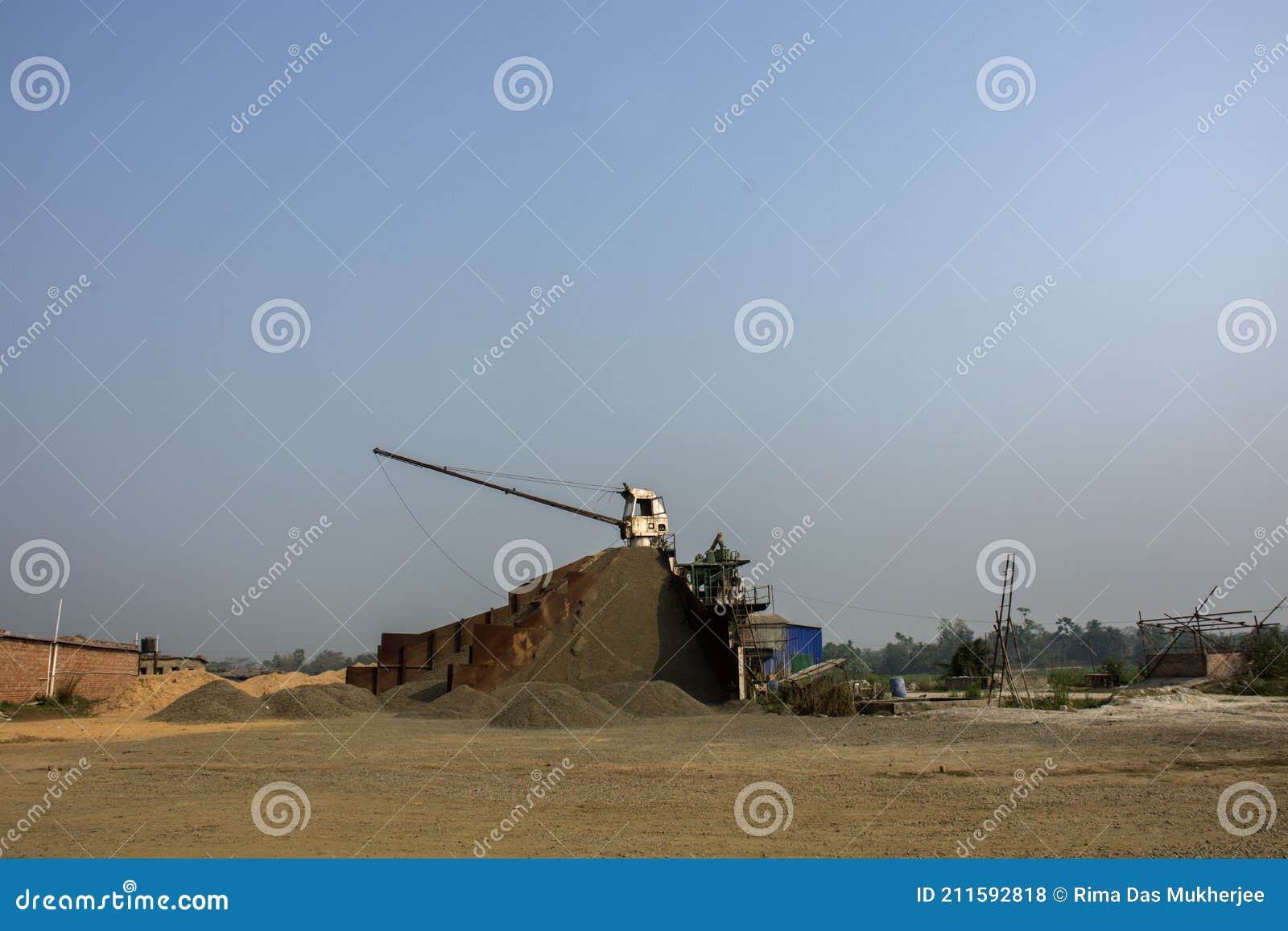 A Big Stone Chip Making Machine Producing Stone Chips Editorial Stock ...