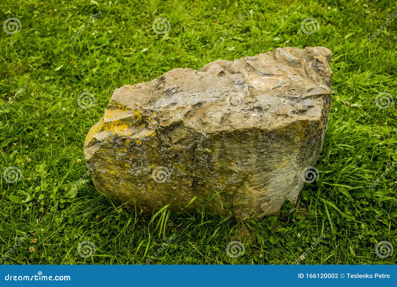 Big stone in grass stock photo. Image of granite, nature - 166120002