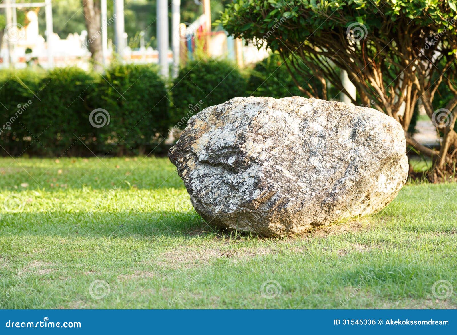 Big Stone and Rock in Garden and Park Stock Photo - Image of elegance ...