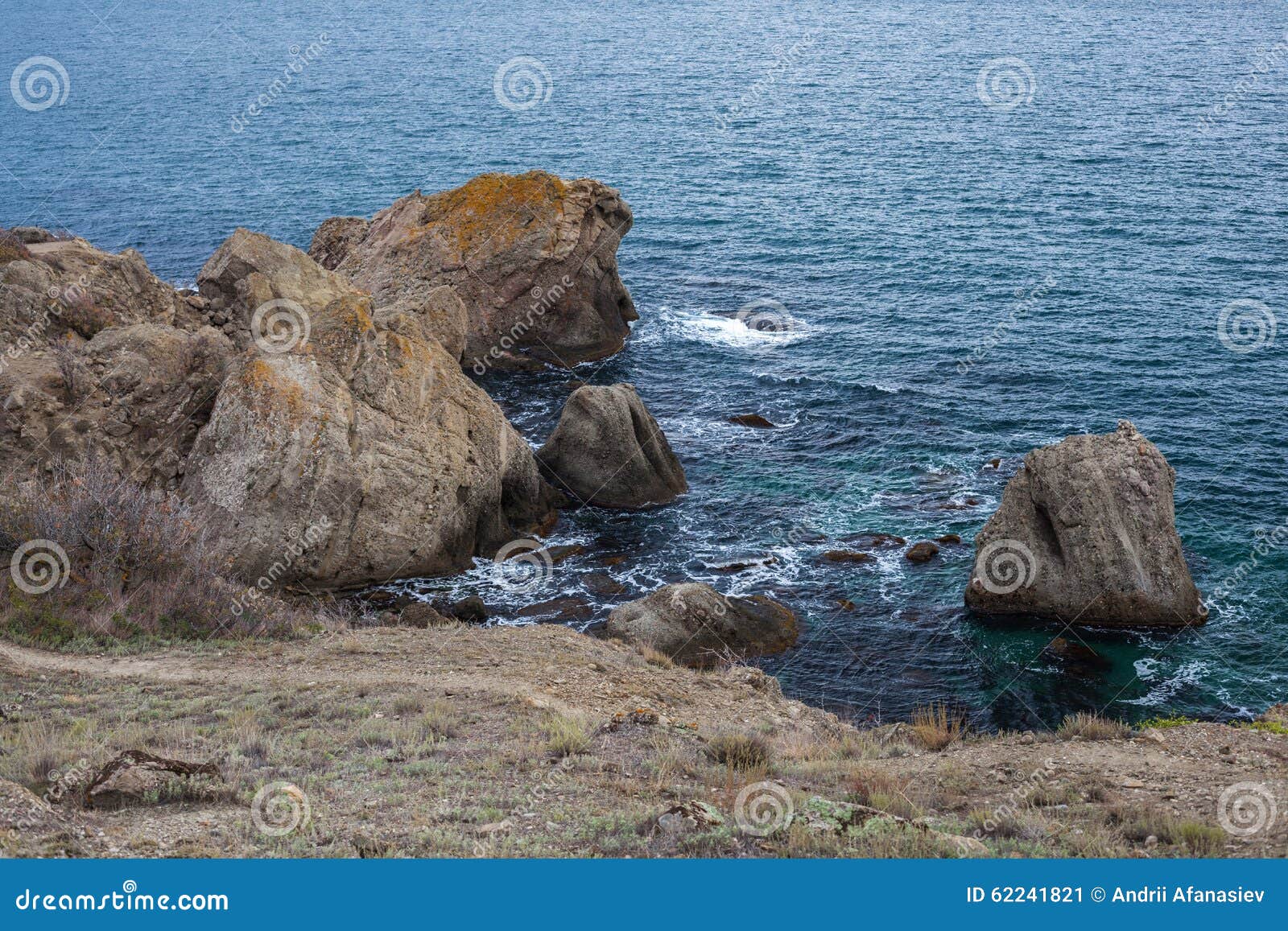 Big Stone Rock Over the Sea Water Stock Image - Image of peaceful ...