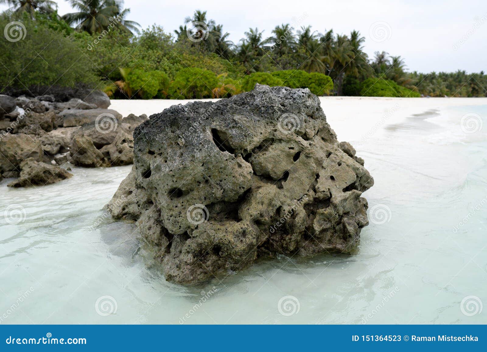 Stone on the Shore of a Tropical Island Stock Image - Image of exotic ...