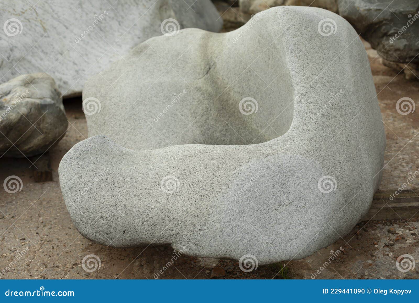Big Stone. Smooth Stone To Decorate the Park Stock Photo - Image of ...