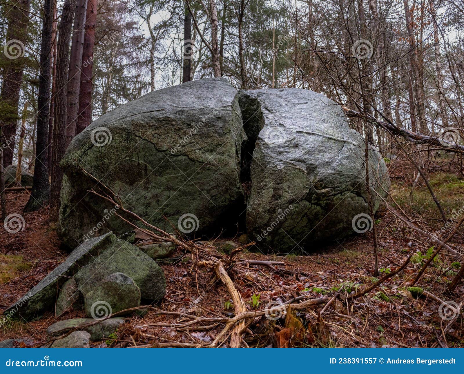 Big stone split in two stock image. Image of scenic - 238391557