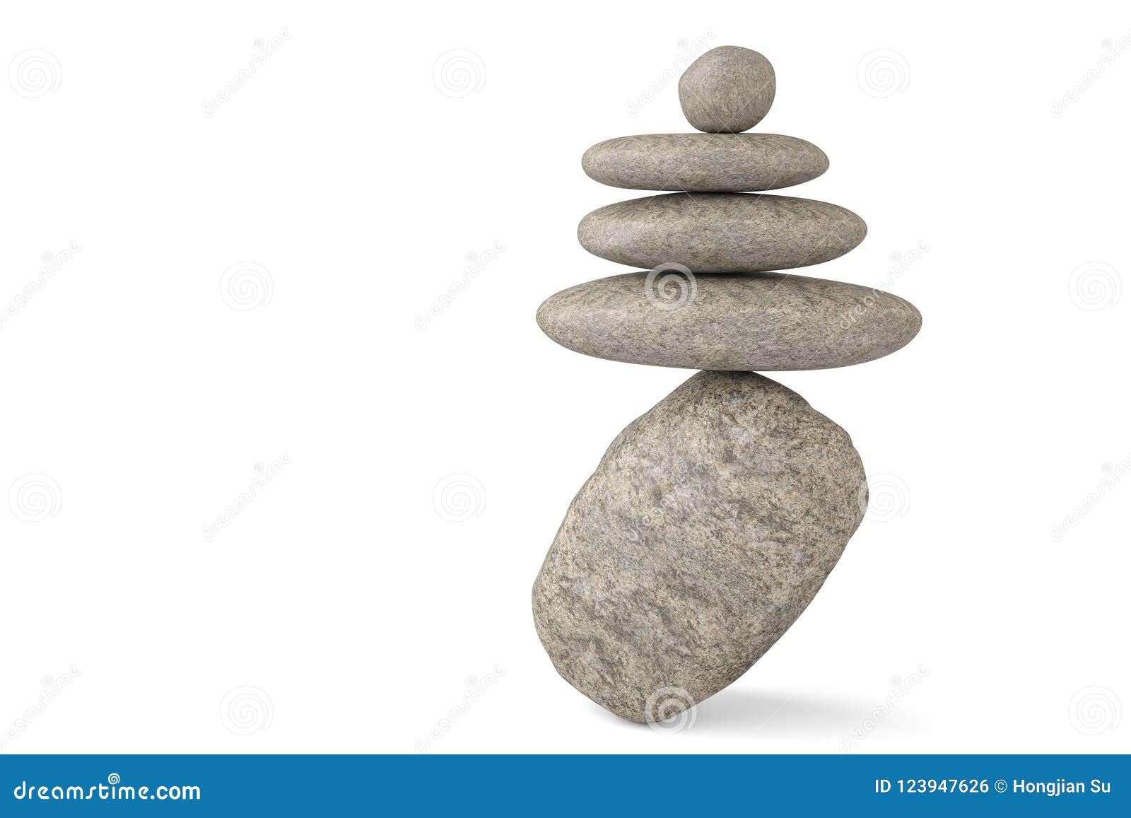 Big Stone Stability Balancing Stones on White Background.3D ...