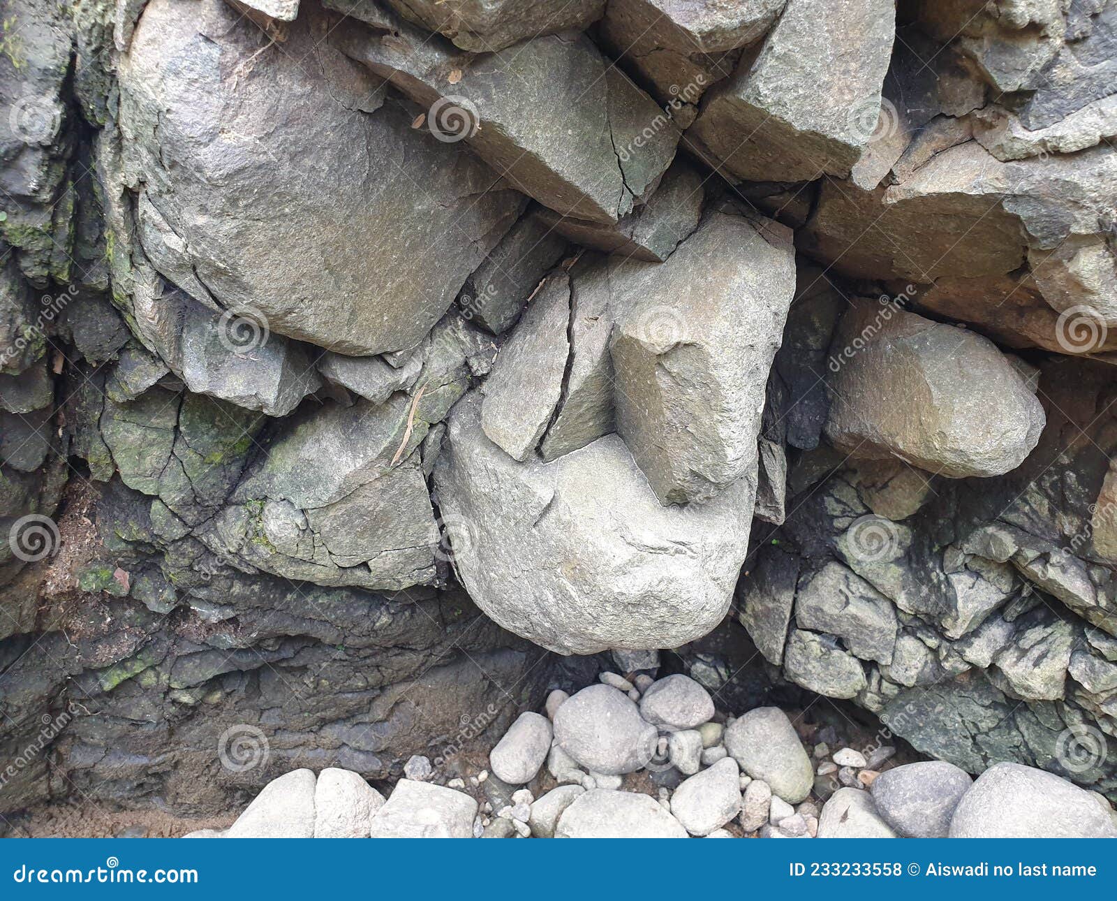 Big Stone with Unique Motif on the River Stock Photo - Image of ...