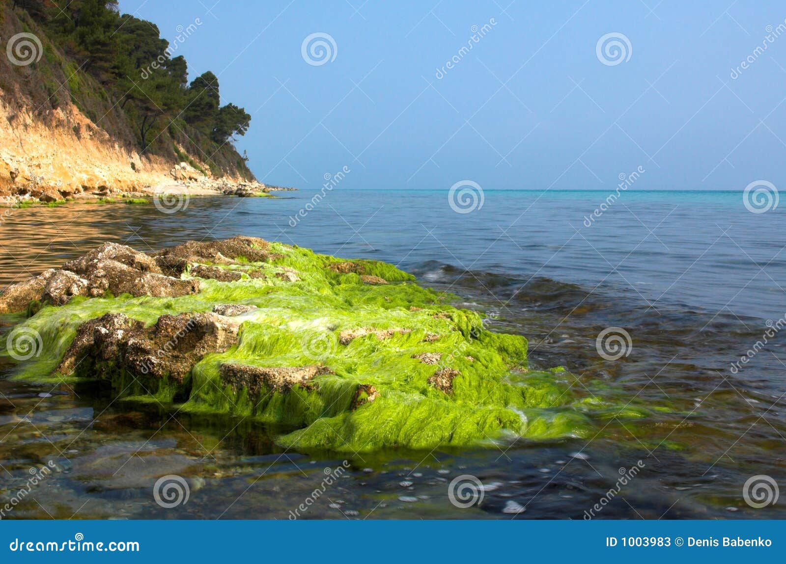 Big stone in the water stock image. Image of mediterranean - 1003983