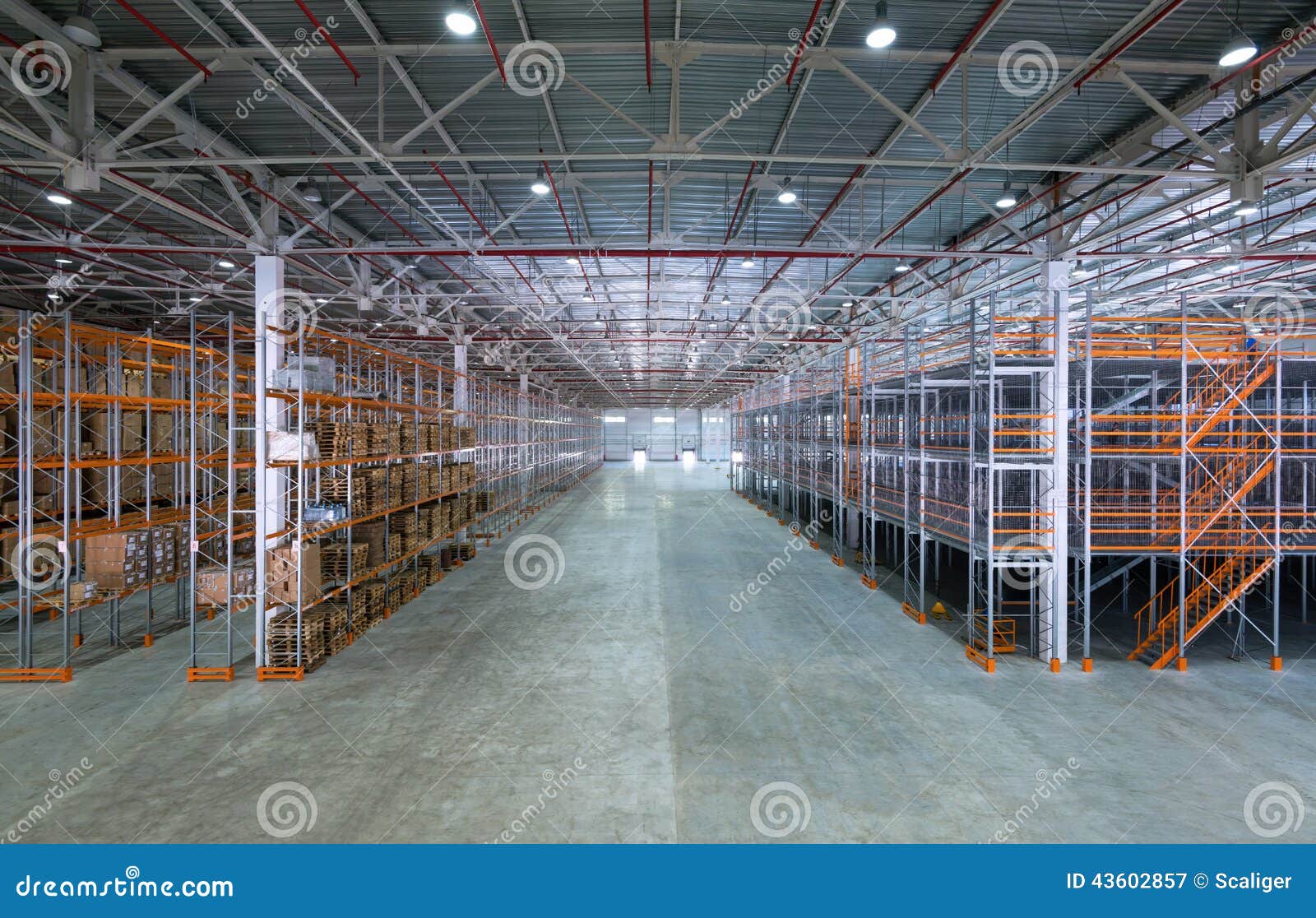 A big storage room stock image. Image of logistic, sparse - 43602857