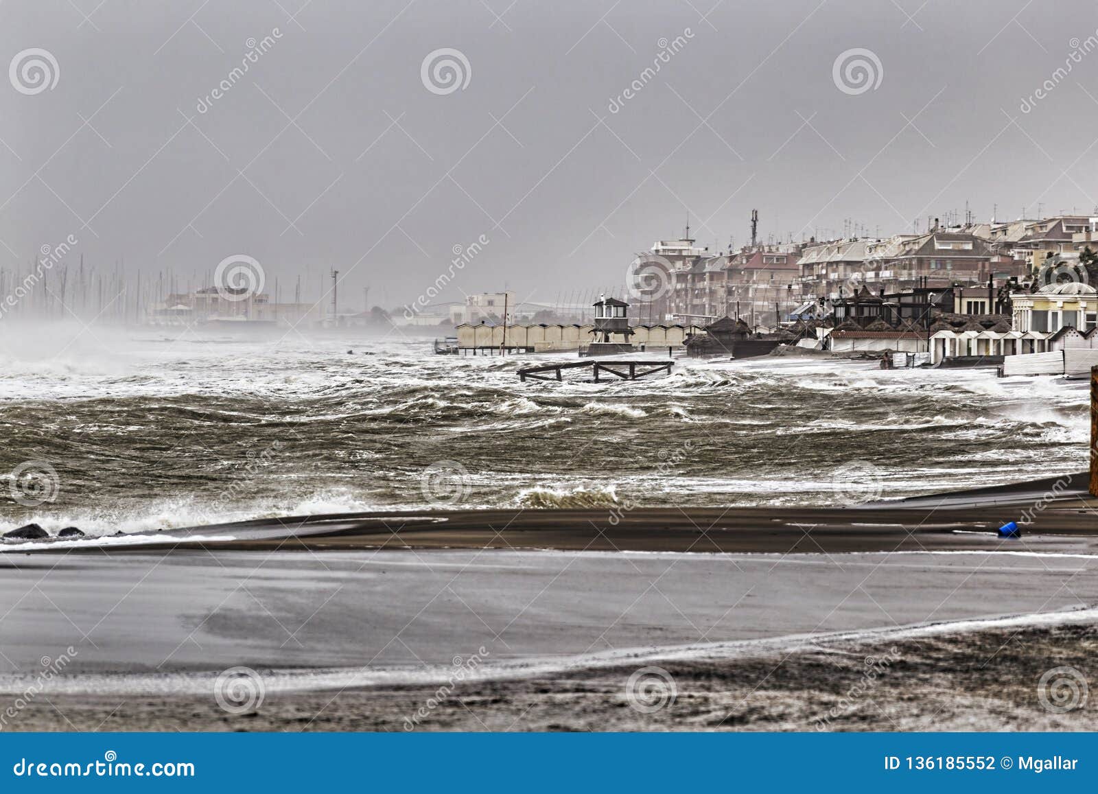 A Big Storm Hit the Roman Coasts, Big Waves and Strong Wind Lap the ...