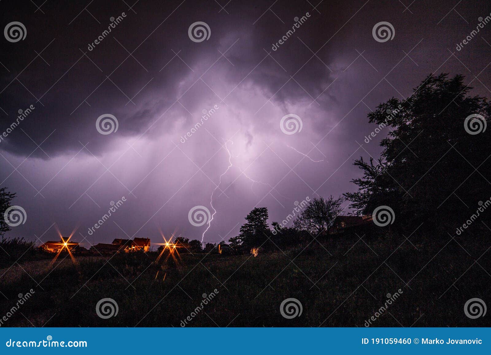 Big storm at night stock photo. Image of night, evening - 191059460