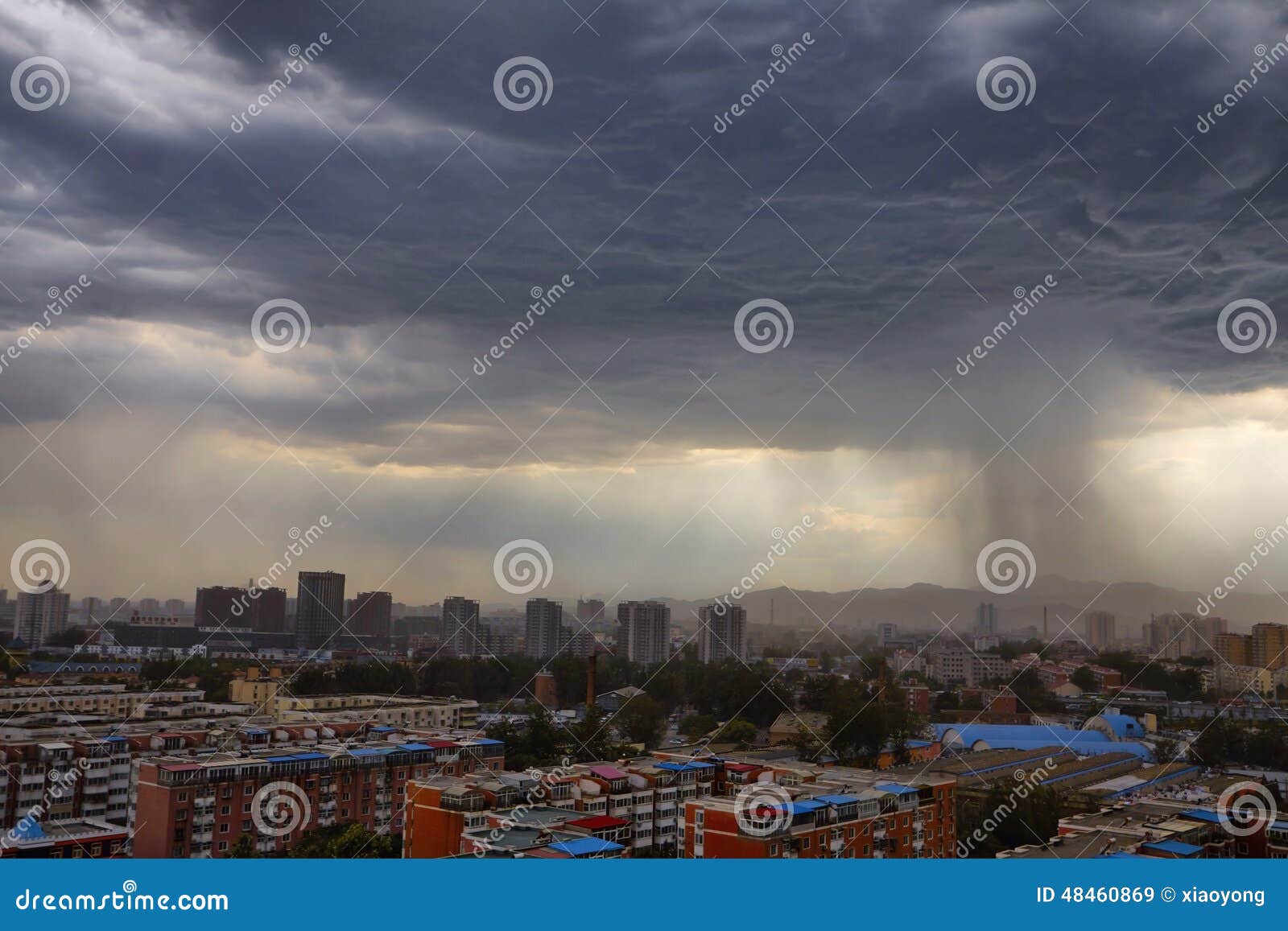 Storm Over Community, Beijing Editorial Stock Image - Image of rainy ...