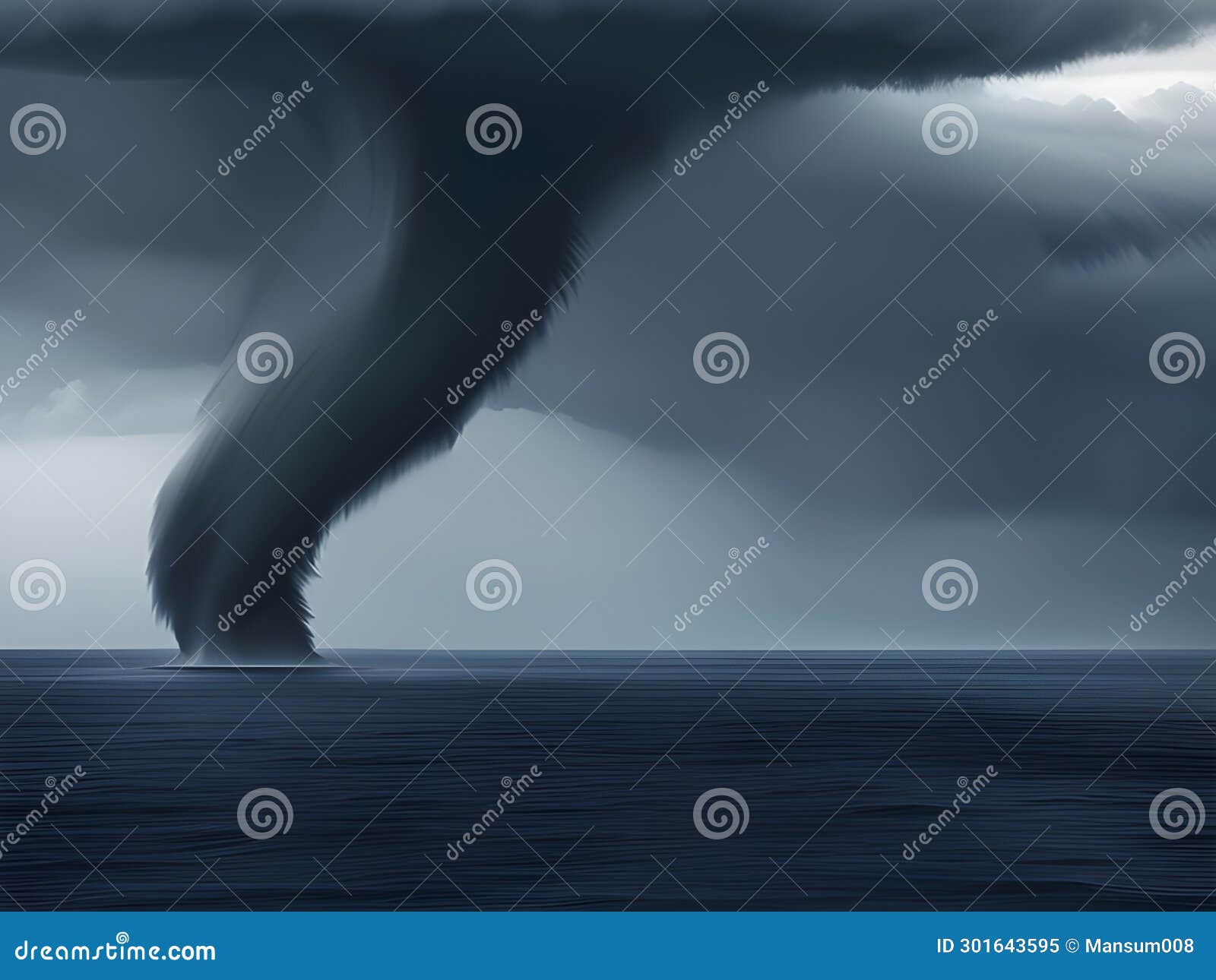 Big Storms Cause Tornadoes in the Ocean Stock Illustration ...