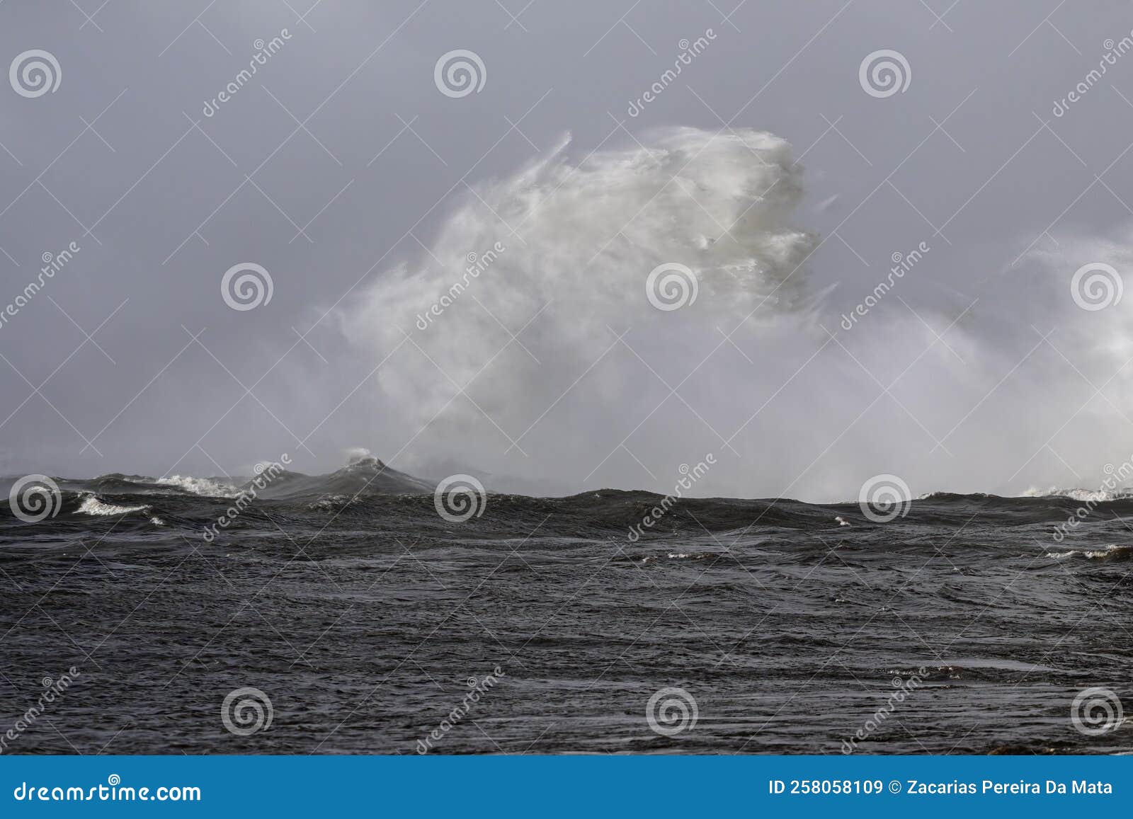 Big stormy sea wave splash stock image. Image of nature - 258058109
