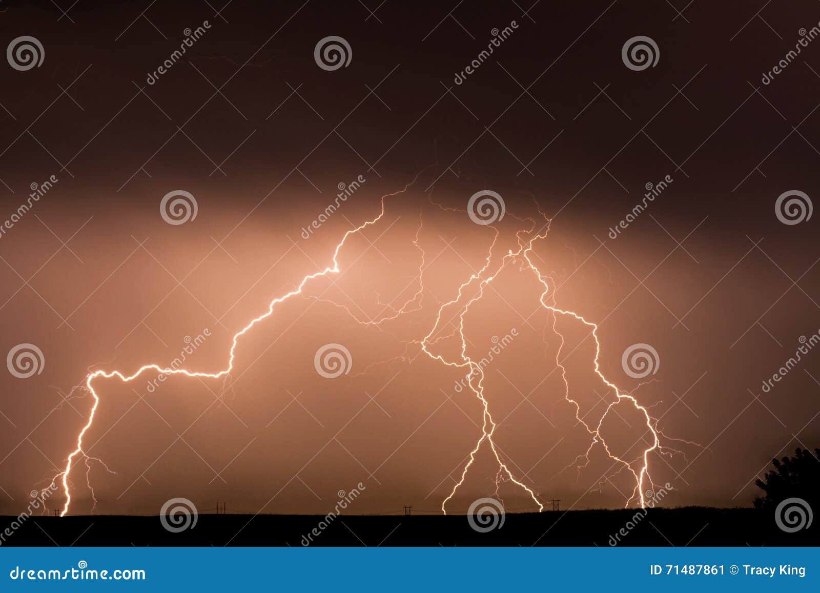 Big strike of lightning stock image. Image of flash, dramatic - 71487861