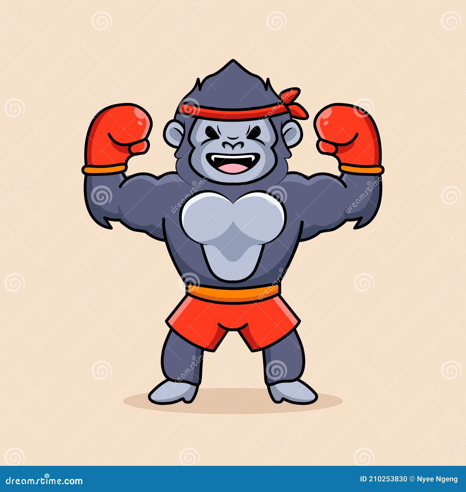 Gorilla Boxer Boxing Stance Circle Cartoon Royalty-Free Stock Photo ...