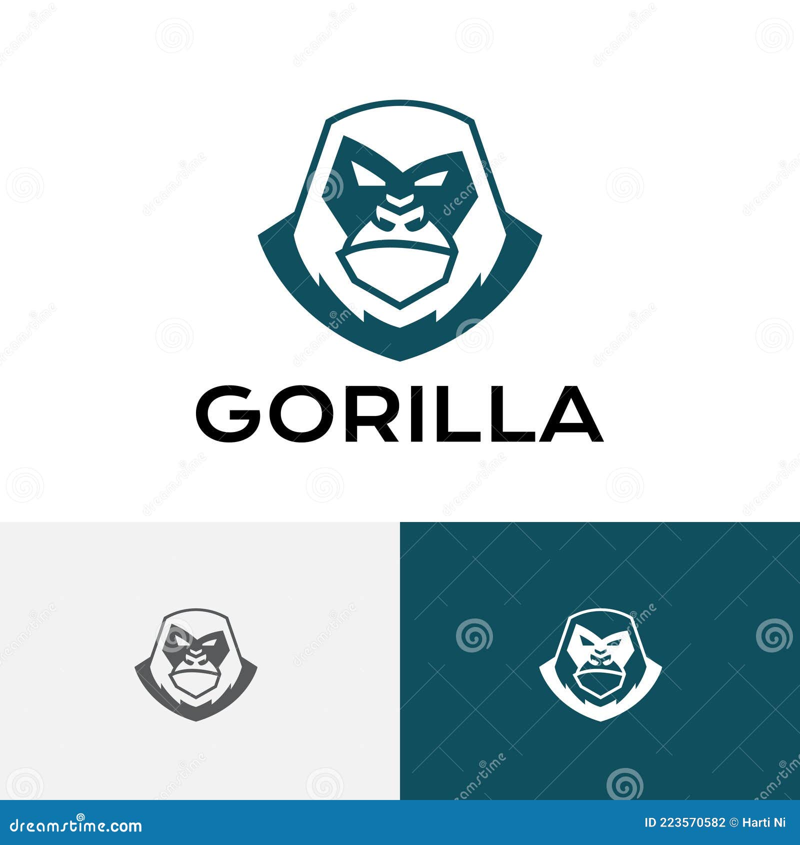 Modern Silverback Gorilla Mascot Logo. Vector Illustration ...
