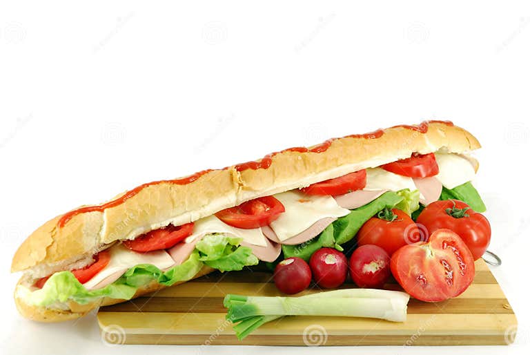 Big sub sandwich stock photo. Image of delicious, salad - 14292242