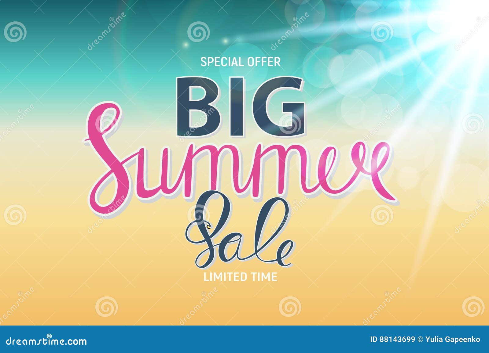 Big Summer Sale Abstract Background Vector Illustration Stock Vector ...