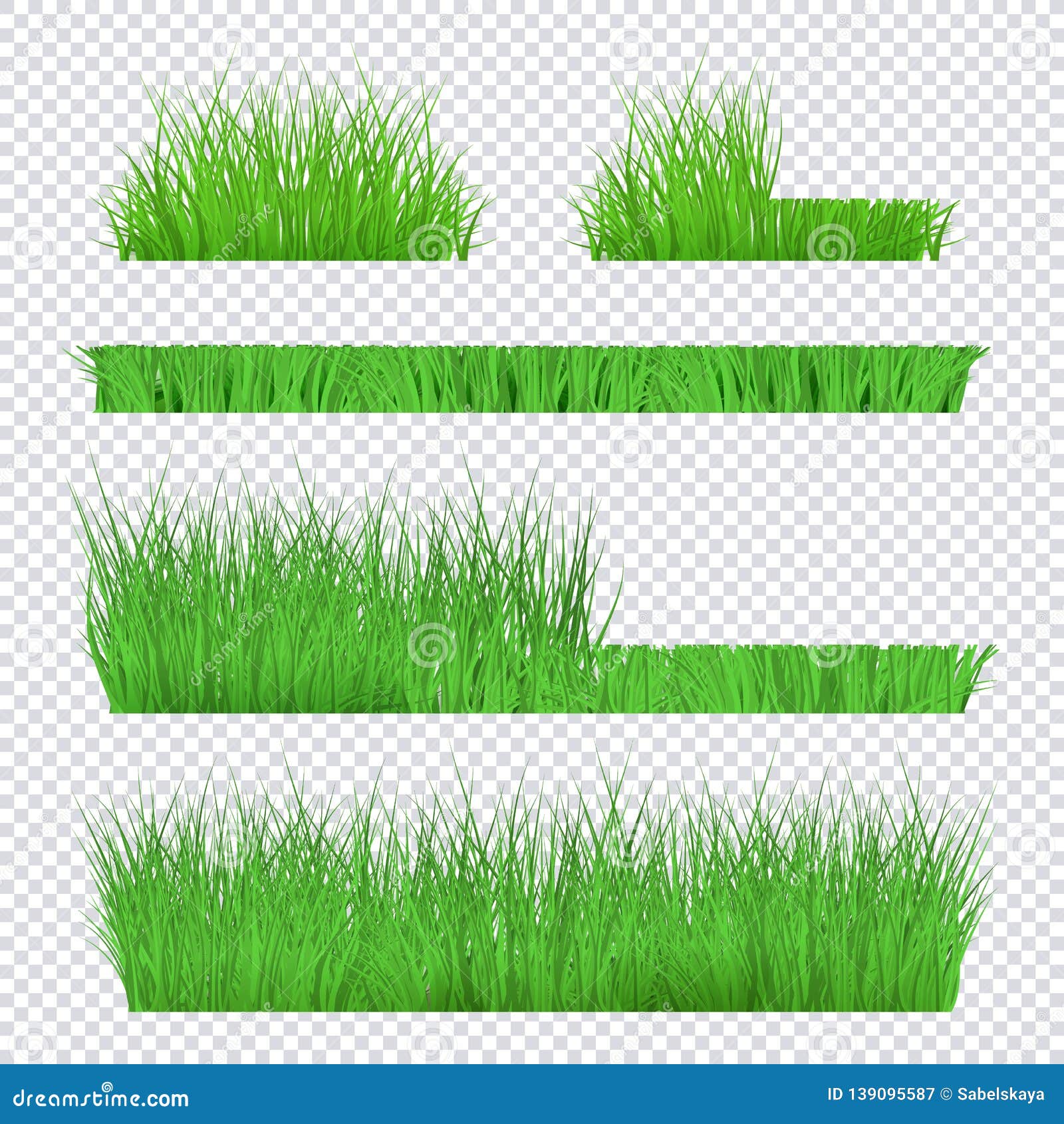 Big Summer, Spring Set of Green Grass and Lawn Borders. Stock Vector - Illustration of ground ...
