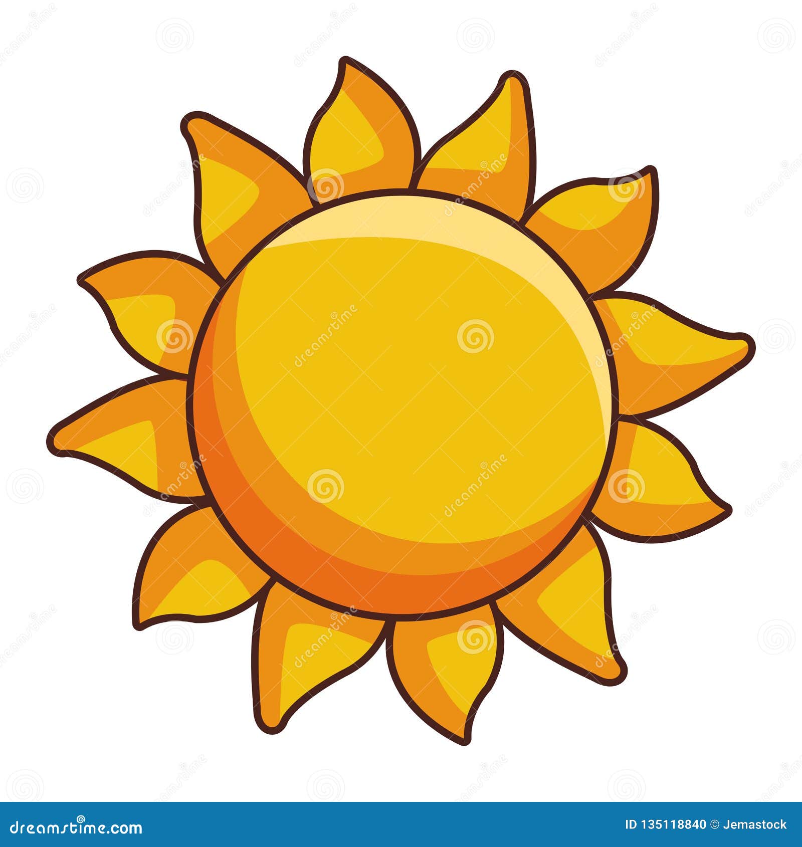 Big sun cartoon stock vector. Illustration of cartoon - 135118840