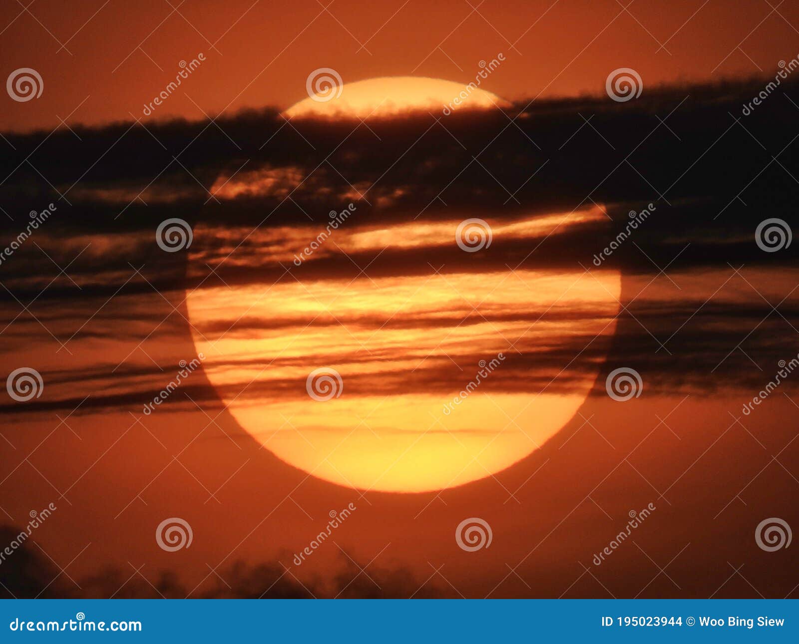 Big Sun with the Clouds in Front Stock Photo - Image of dawn, front ...