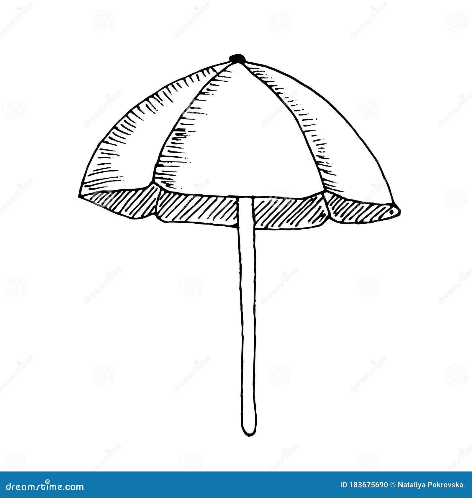 Big Sun And Cocktail Bar Umbrella Parasol Protecting From Sun Burning