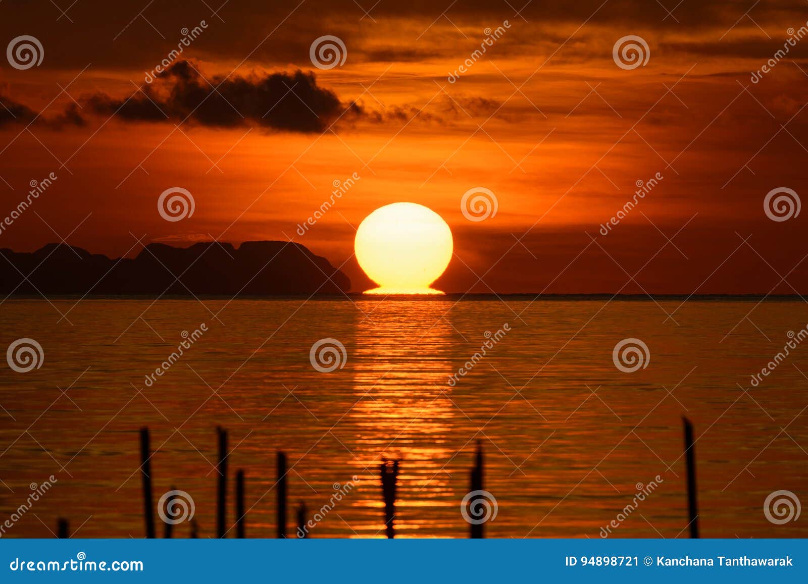 Big sun on sunrise stock image. Image of summer, sunlight - 94898721