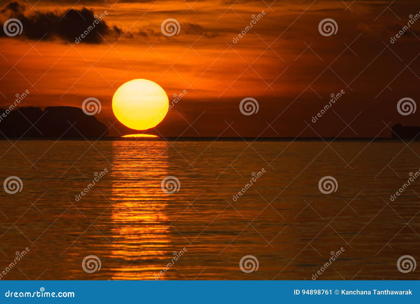 Big sun on sunrise stock image. Image of summer, beauty - 94898761