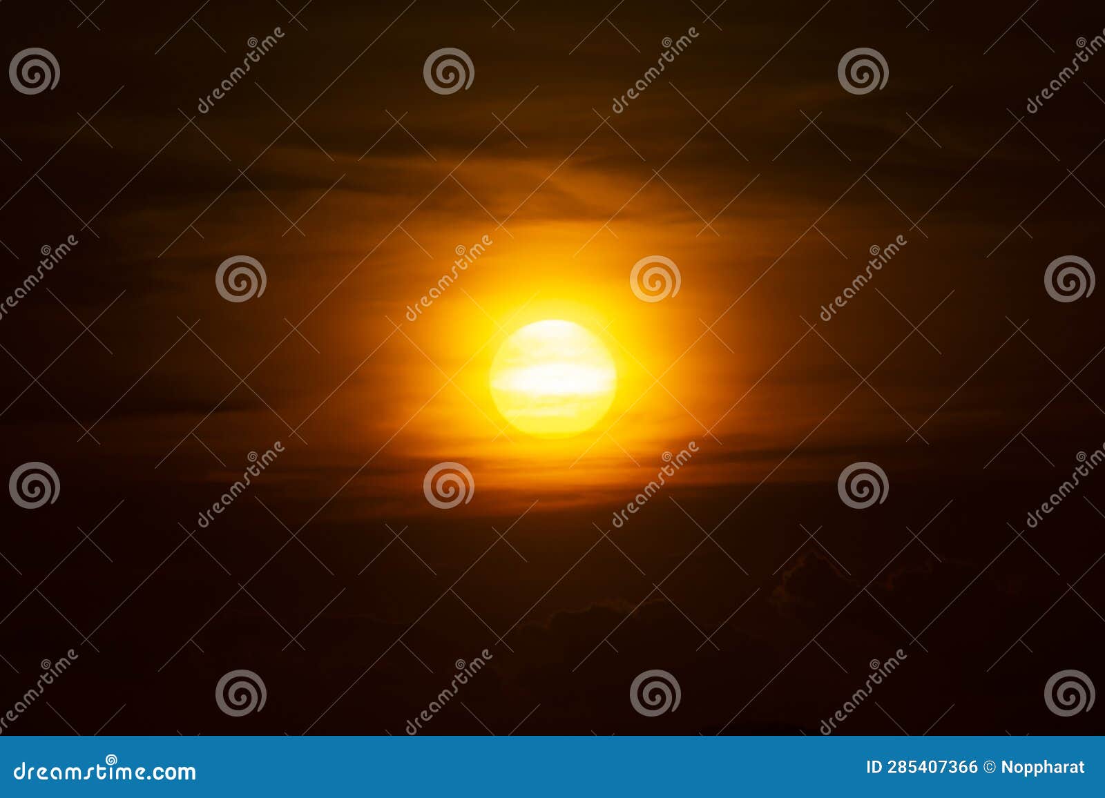 Big Sun on Sunset Sky with Dark Clouds Stock Photo - Image of sunshine ...
