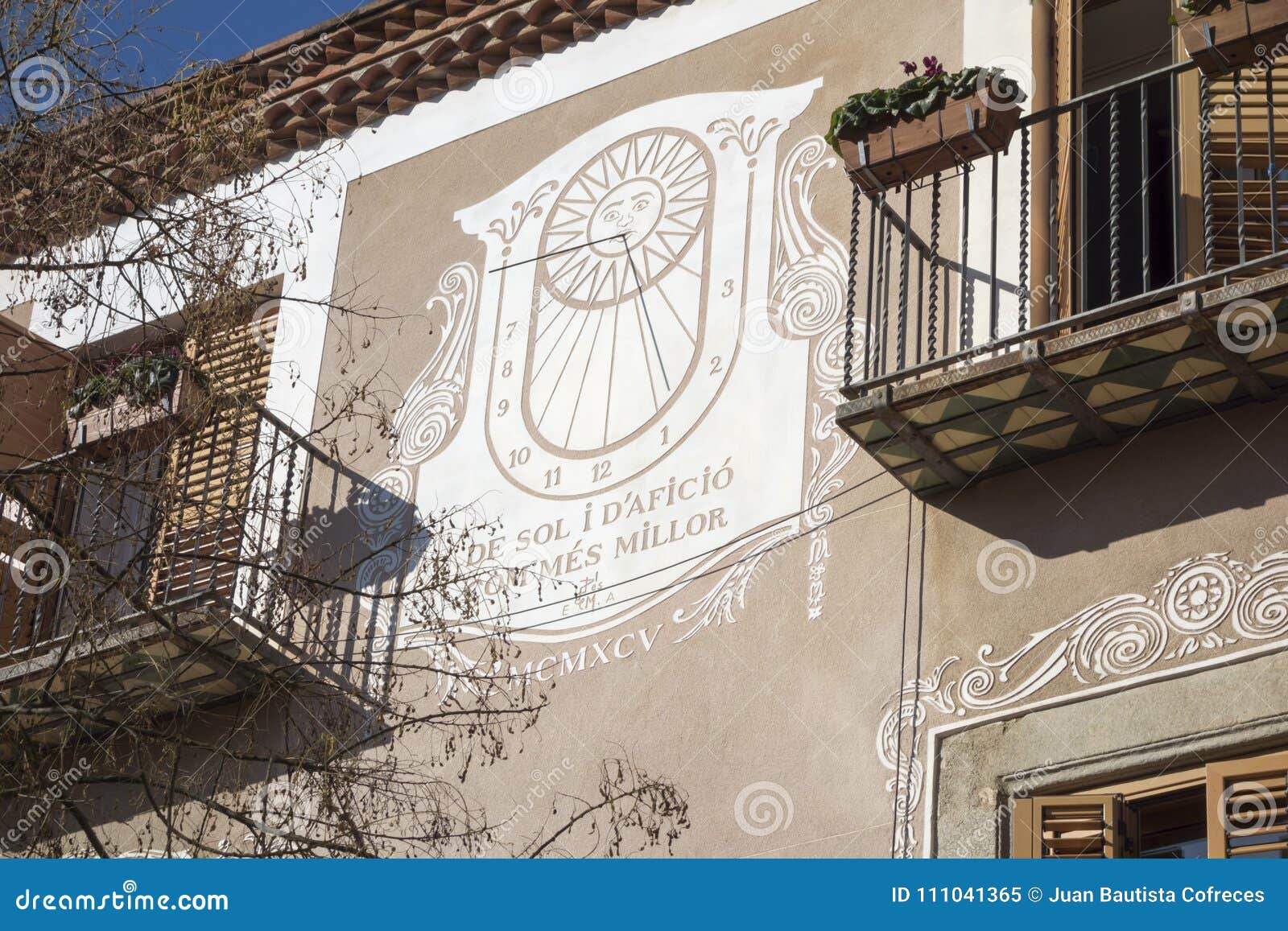 Big Sundial Facade Building in Mataro,Spain. Editorial Image - Image of ...