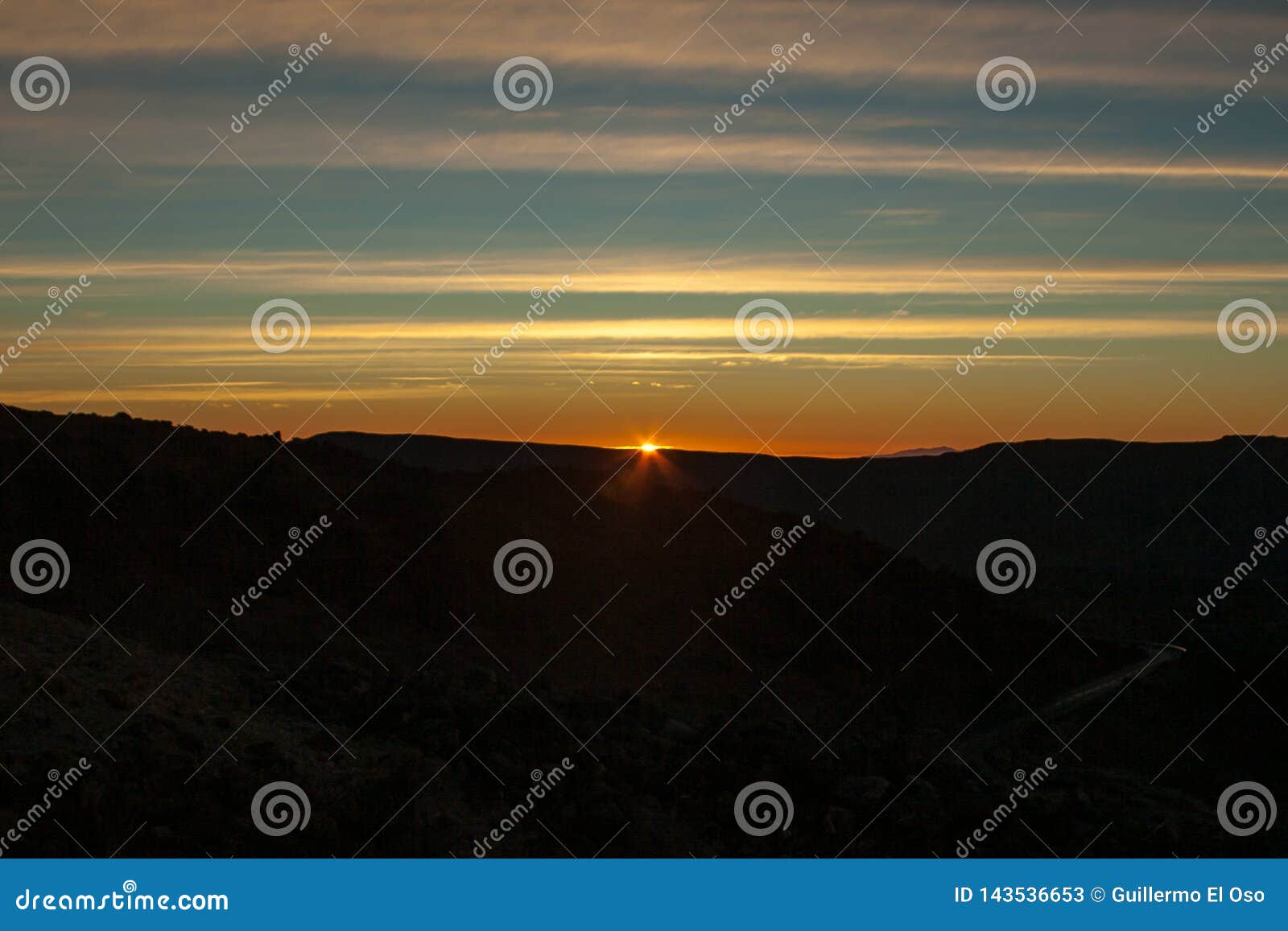 Big Sunrise Viewed from the Mountain Stock Image - Image of landscape ...