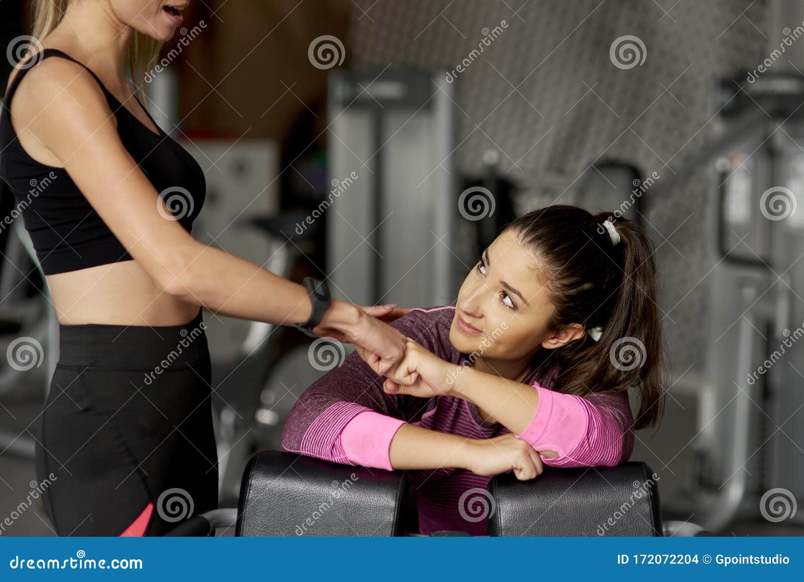 Big Support from the Personal Trainer Stock Photo - Image of build ...