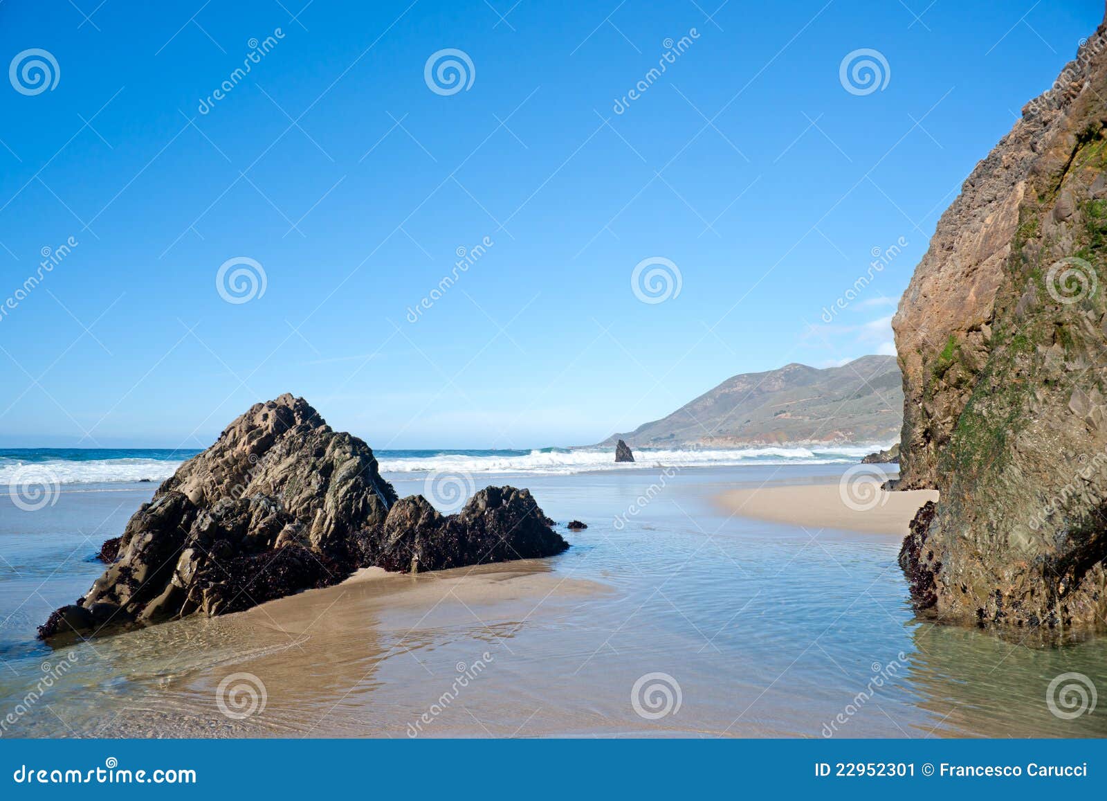 Big Sur Beach stock image. Image of reflections, beach - 22952301