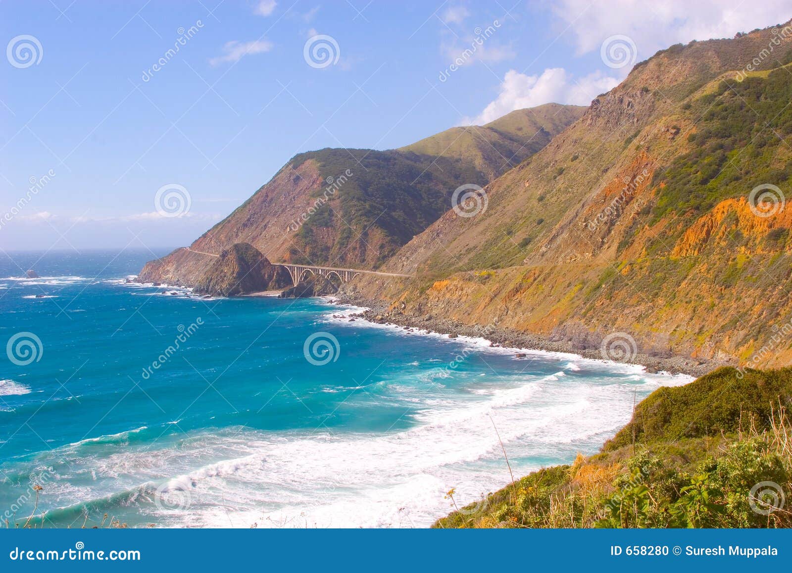 Big Sur CA-1 Highway stock photo. Image of bridge, california - 658280