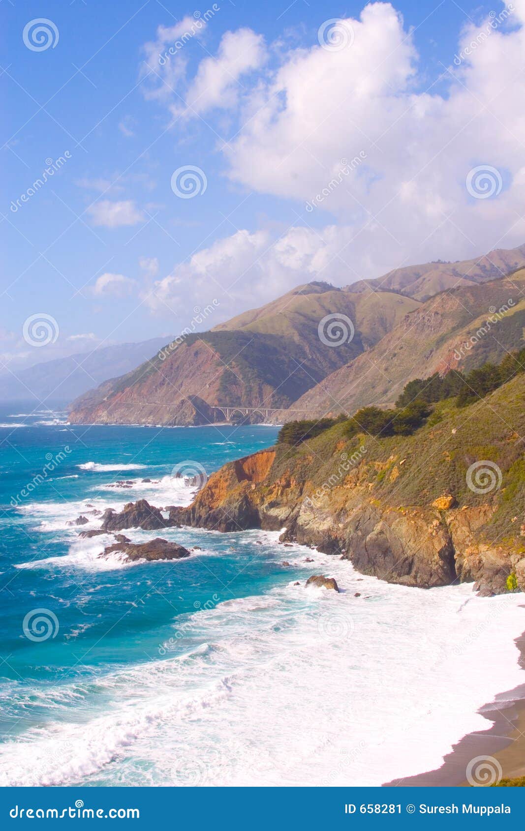 Big Sur CA-1 Highway stock image. Image of sand, coast - 658281