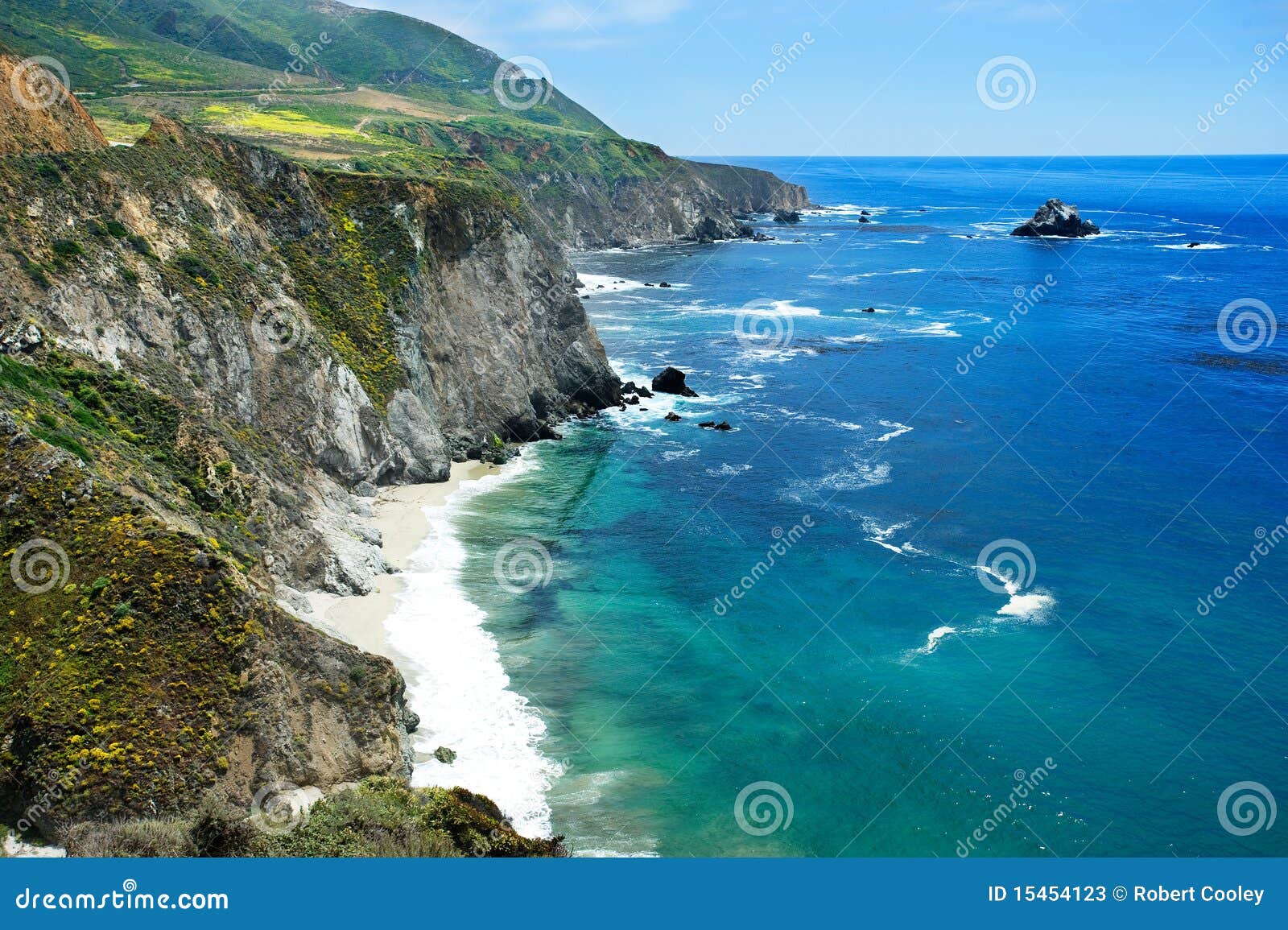 Big Sur Coast stock image. Image of ocean, west, seafoam - 15454123