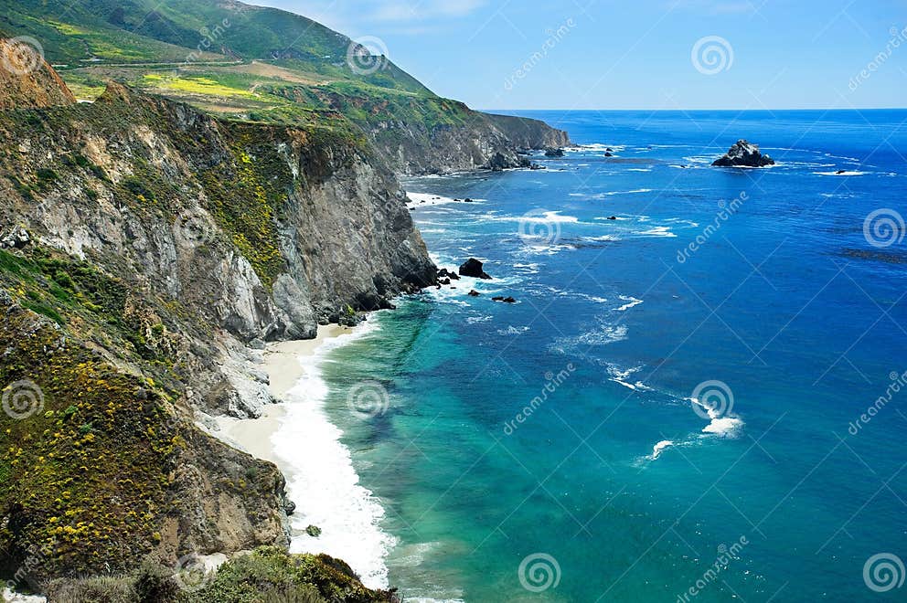Big Sur Coast stock image. Image of ocean, west, seafoam - 15454123