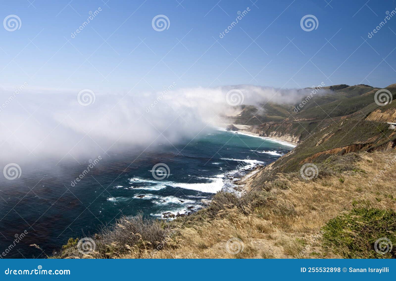 A Layer of Mist Over the Bigsur Coast Line Stock Photo - Image of misty ...