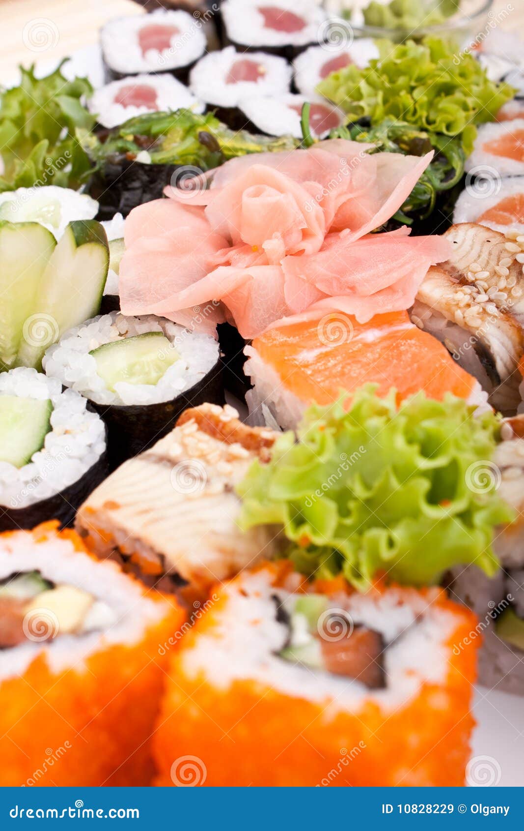 Big sushi set stock image. Image of cheese, fish, green - 10828229