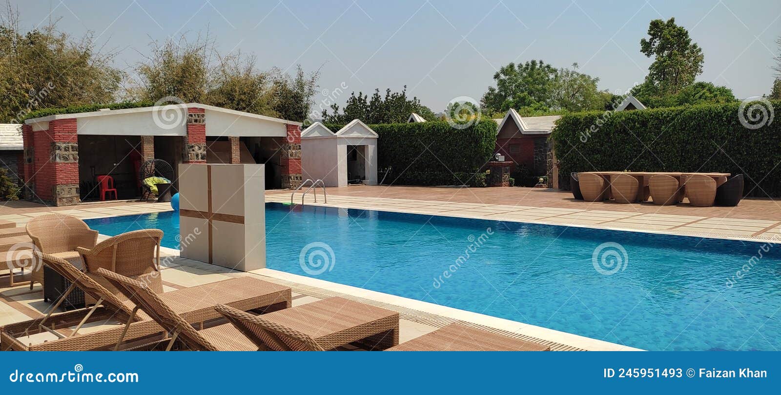 A big swimming pool stock image. Image of yard, villa - 245951493